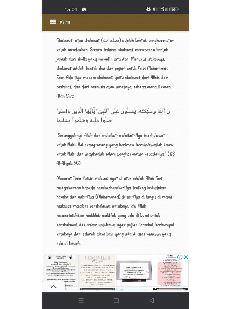 Ceramah Tentang Sholawat | PDF