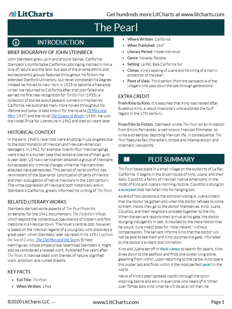 The Pearl LitChart (1) | PDF