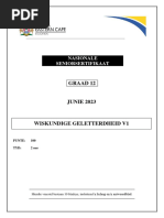WISKUNDIGE GELETTERDHEID Junie V1 Graad 12 Afr QP | PDF