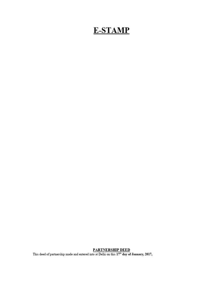 Partnership Deed Format | PDF | Partnership | Business Law