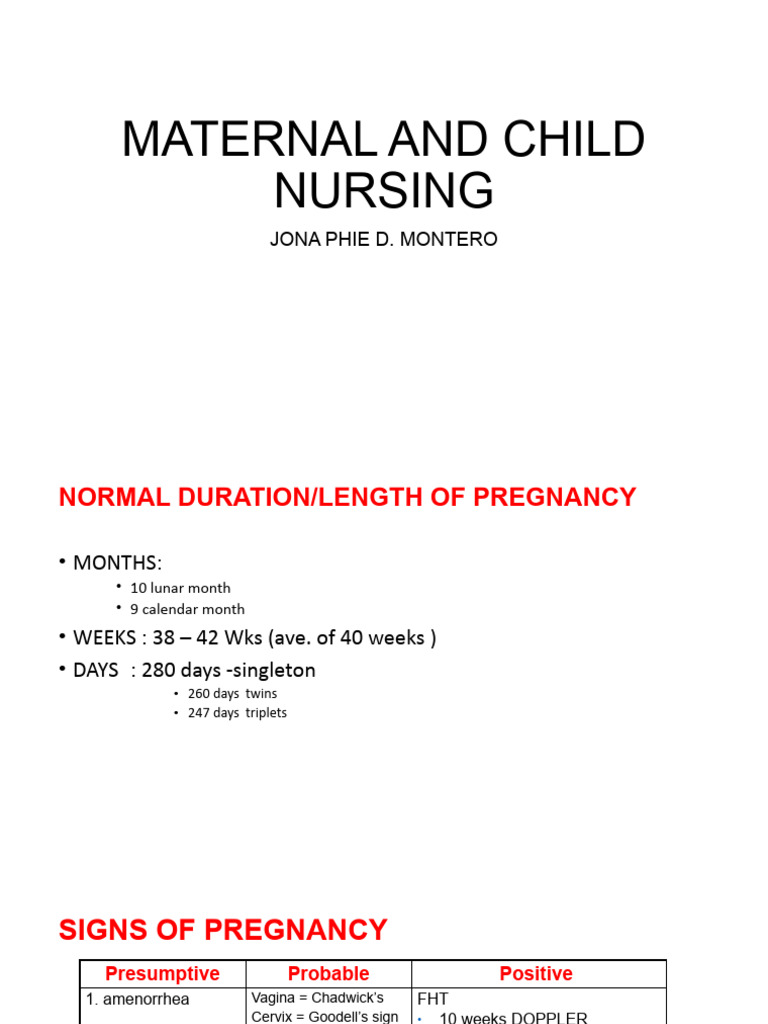 Signs and Symptoms of Pregnancy | Download Free PDF | Pregnancy ...