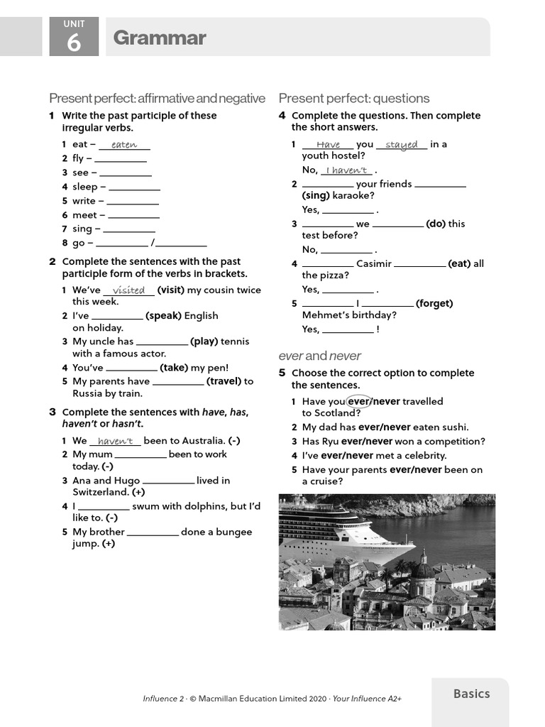 L2 A2PLUS U6 Basics Grammar Vocabulary | PDF | Syntax | Language Mechanics