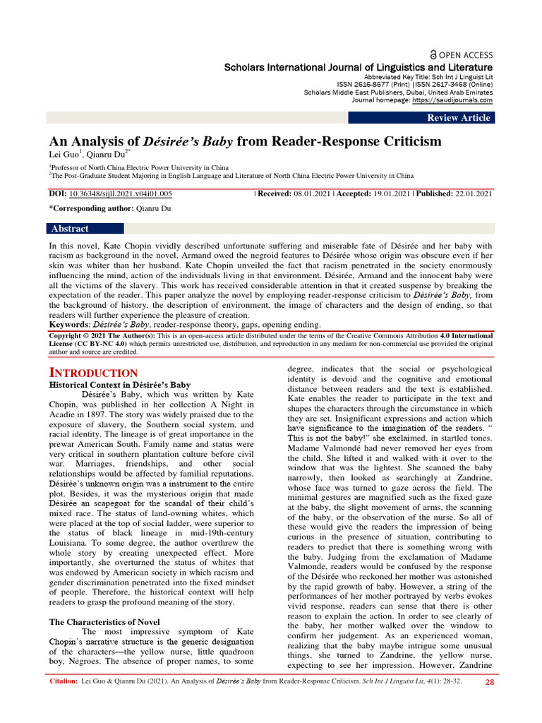Desiree’s baby analysis | PDF