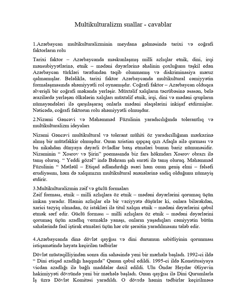 Multi̇kulturali̇zm 1 | PDF