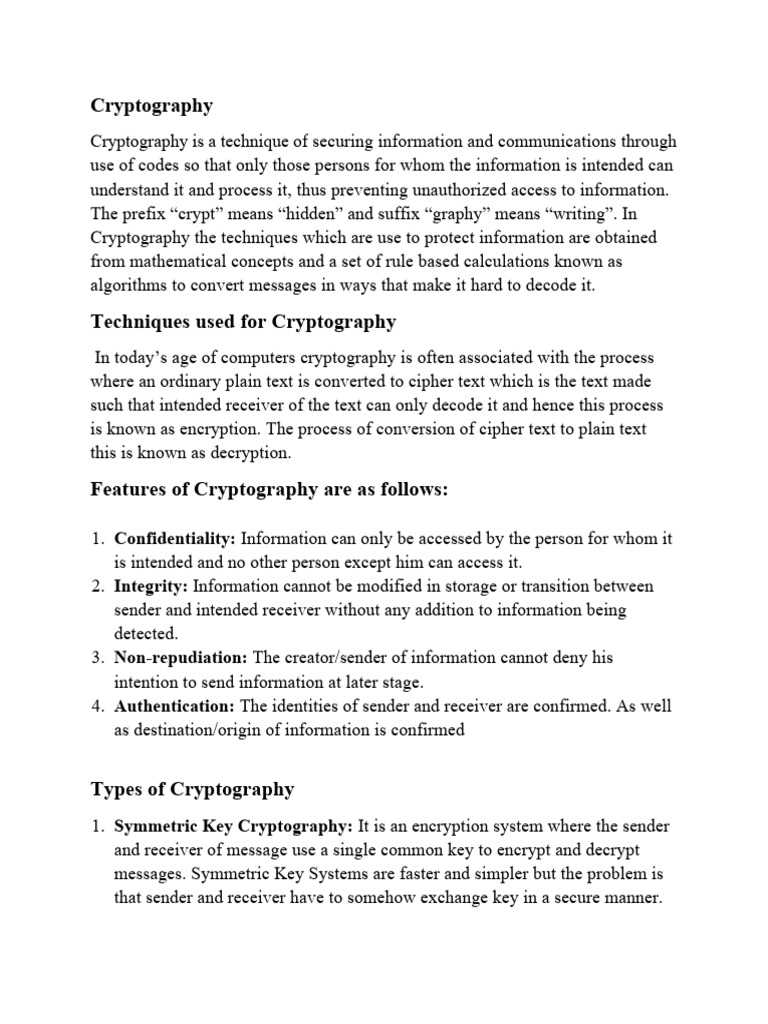 Cryptography 2 | PDF | Cryptography | Key (Cryptography)