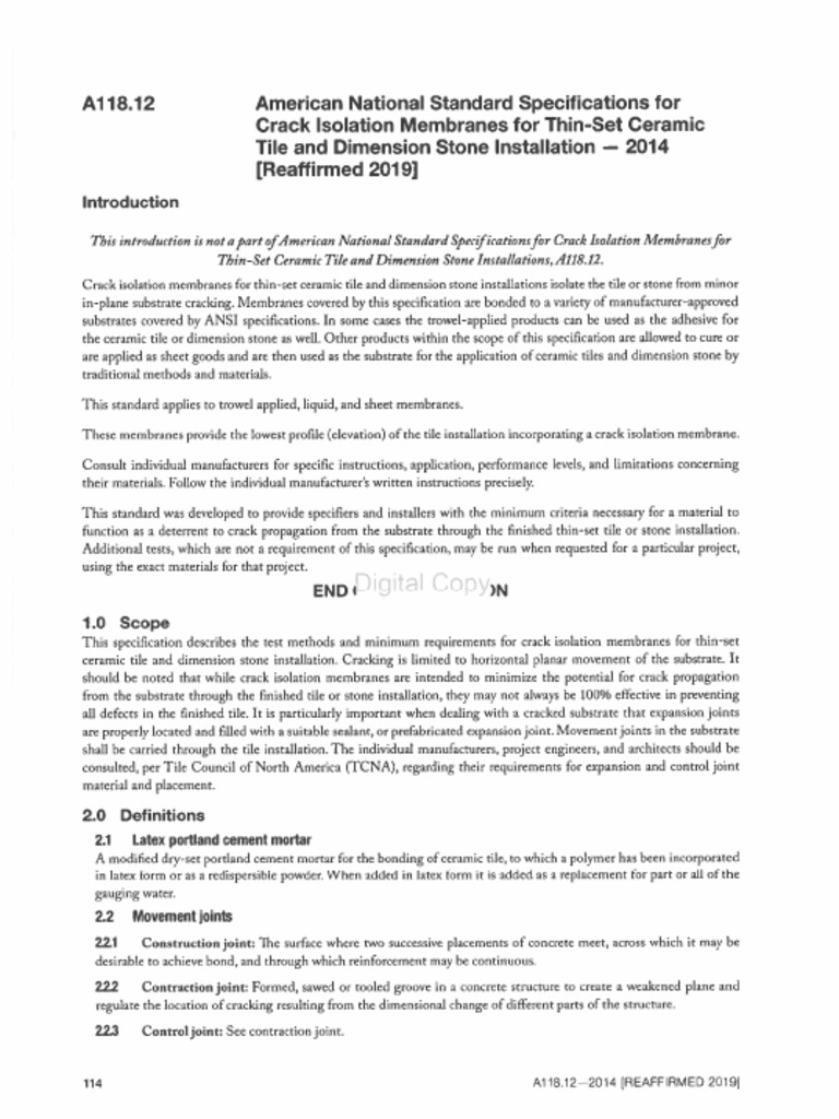 Ansi A 118.12 | PDF