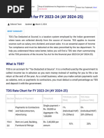 TDS Rate Chart (FY 2024-25 AY 2025-26) | PDF | Rupee | Securities (Finance)