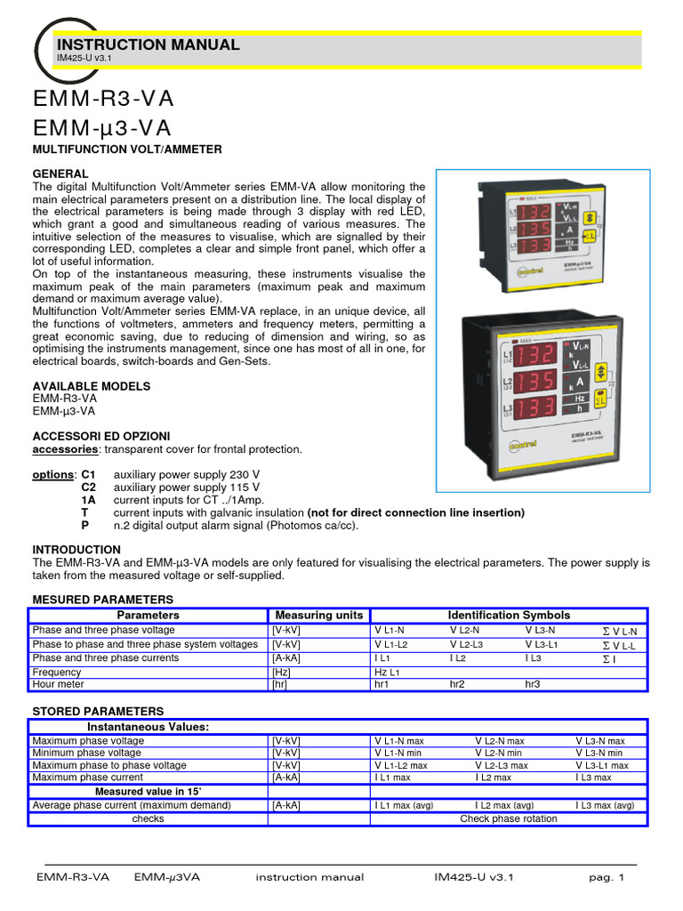 EMM R3 VAEMM 3 VAIM425 Uv3.1 | PDF | Mains Electricity | Power Supply