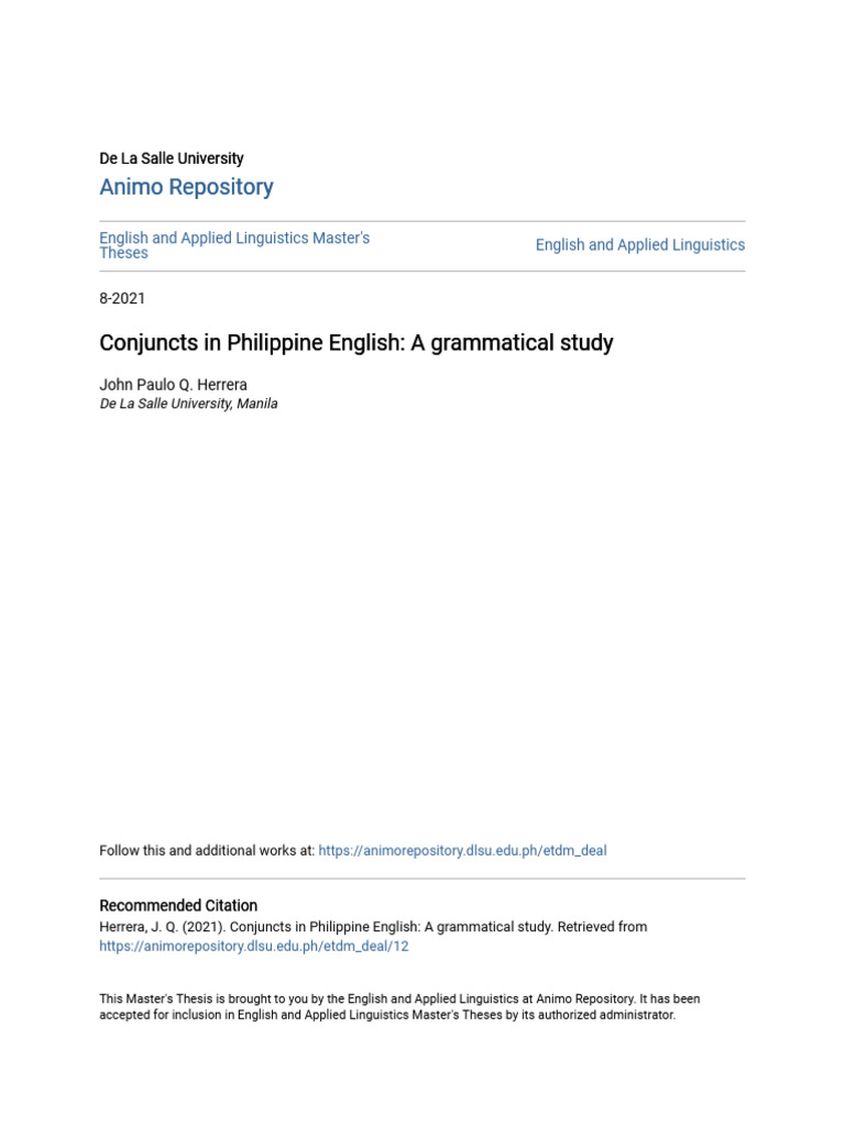 Conjuncts-in-Philippine-English_-A-grammatical-study | PDF | English Language | Linguistics