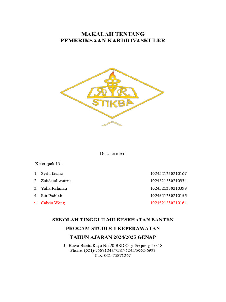 Pemfis Kardiovaskuler Kel 13 | PDF