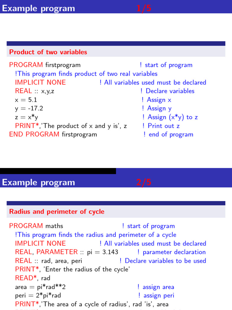Fortran Lecture 4 | PDF | Numbers | Parameter (Computer Programming) Fortran Lecture 4 | PDF | Numbers | Parameter (Computer Programming)