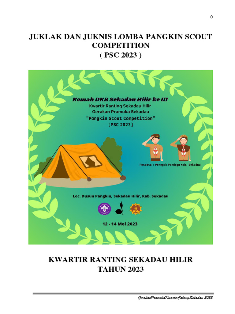 Petunjuk Lomba Pangkin Scout 2023 | PDF