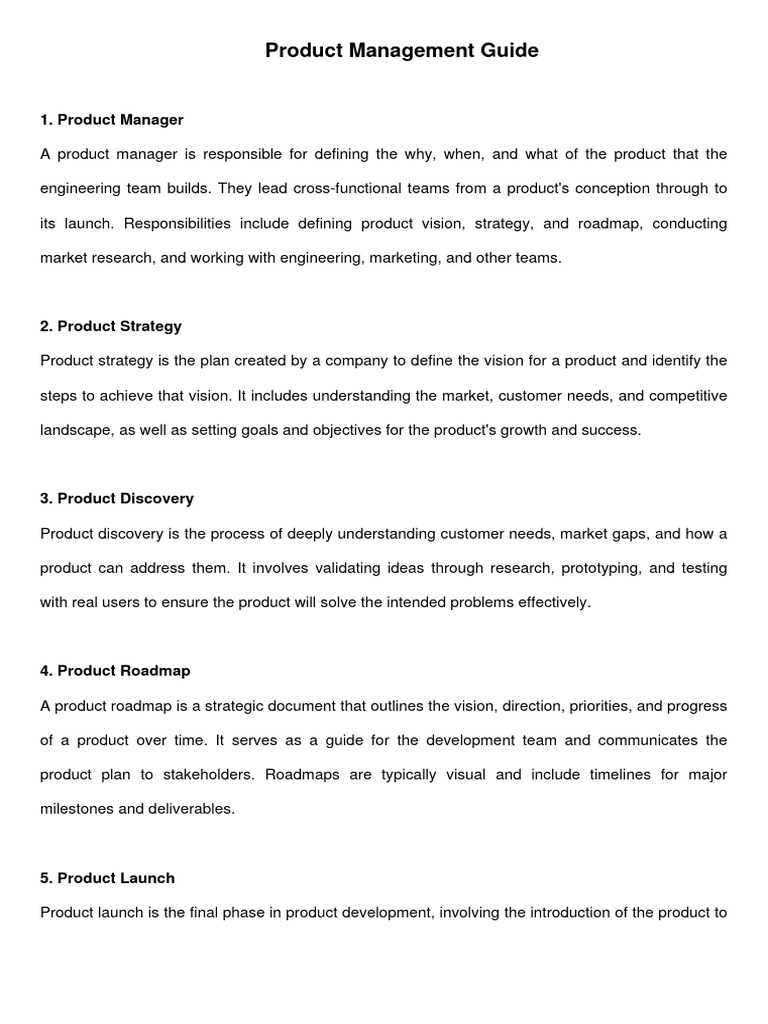 Product Management Guide | PDF | Business | Finance & Money Management