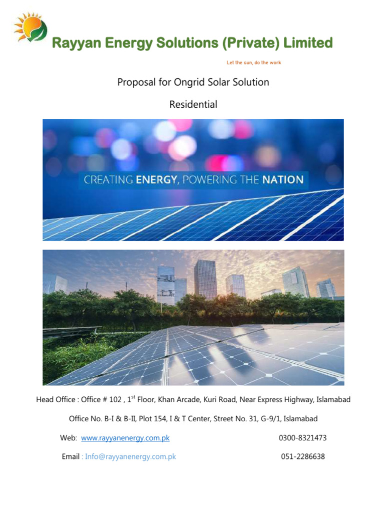 Ongrid Solar Solution Proposal | PDF | Solar Panel | Photovoltaics