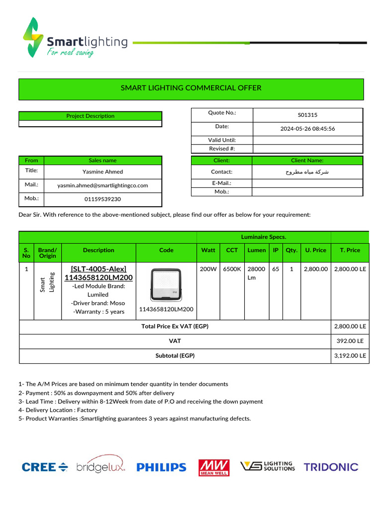 Smart Lighting Technology - Led Quotation - 2024-05-26t123107.880 | PDF ...