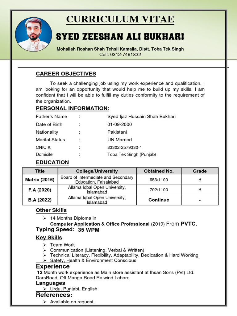 Syed Zeeshan Ali Bukhari-1-1 | PDF