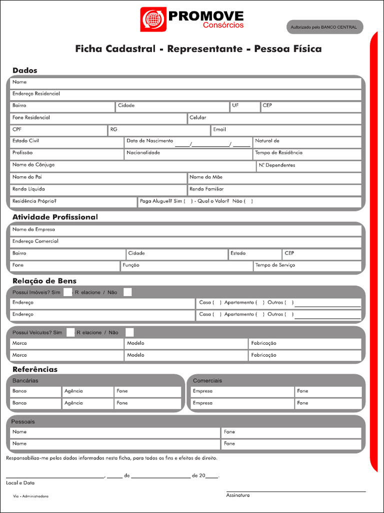 Ficha Cadastral PF | PDF