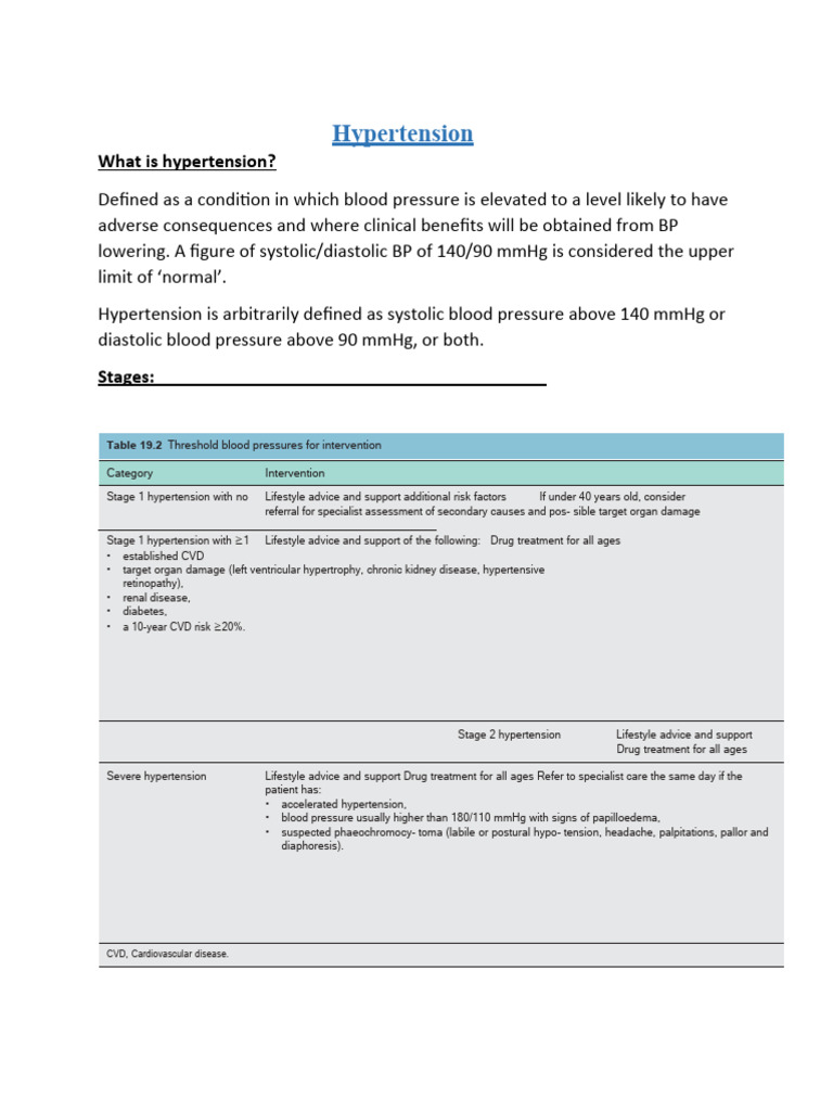 Hypertension | PDF | Hypertension | Blood Pressure