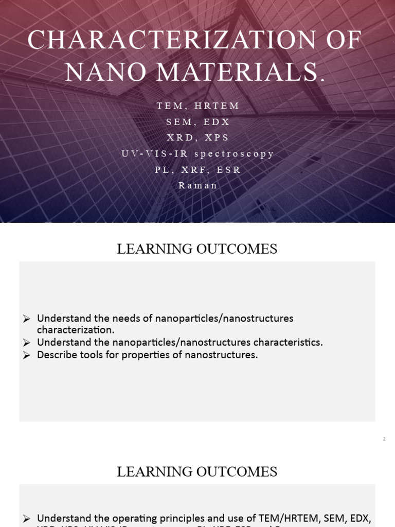 1.0 Introduction To Characterization of NanoMaterials-suriati ...