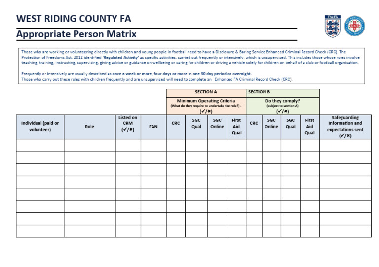 Appropriate Person Matrix | Download Free PDF | Justice | Crime & Violence