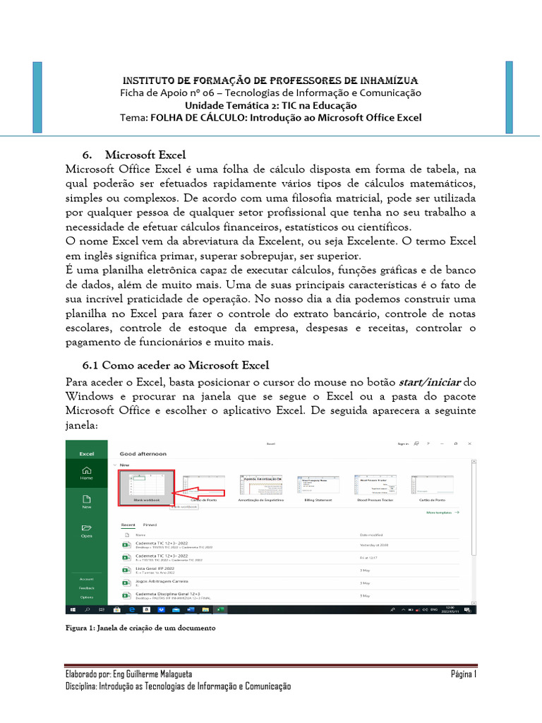 Aula6-Introducao As MS Excel | PDF | Microsoft Excel | Microsoft