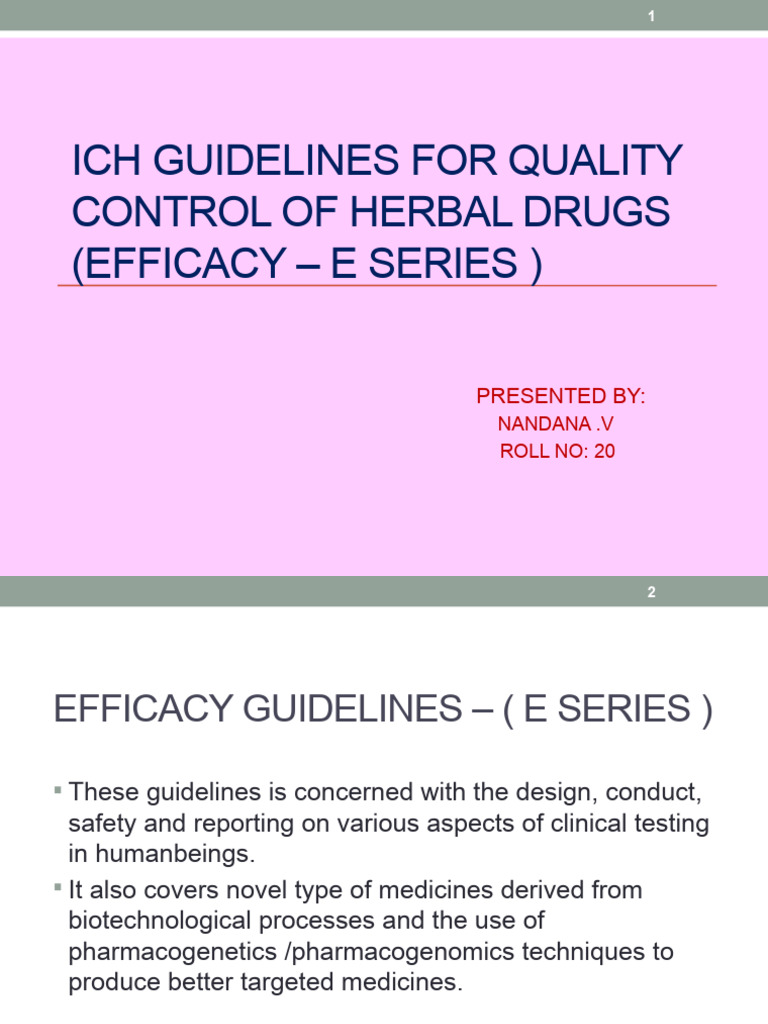 ICH Guidelines for Herbal Drug Efficacy | PDF | Clinical Trial ...