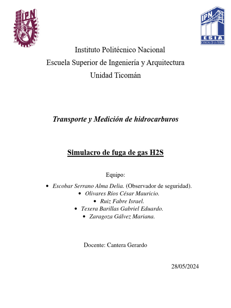 Protocolo de Emergencia por Fuga de H2S | PDF | Primeros auxilios