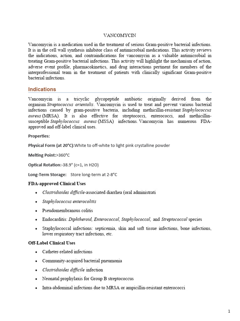 vancomycin | PDF | Intravenous Therapy | Methicillin Resistant ...