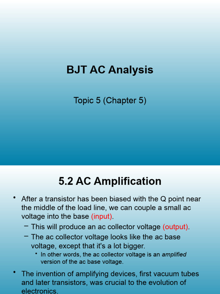S5_BJT AC Analysis | PDF | Amplifier | Bipolar Junction Transistor