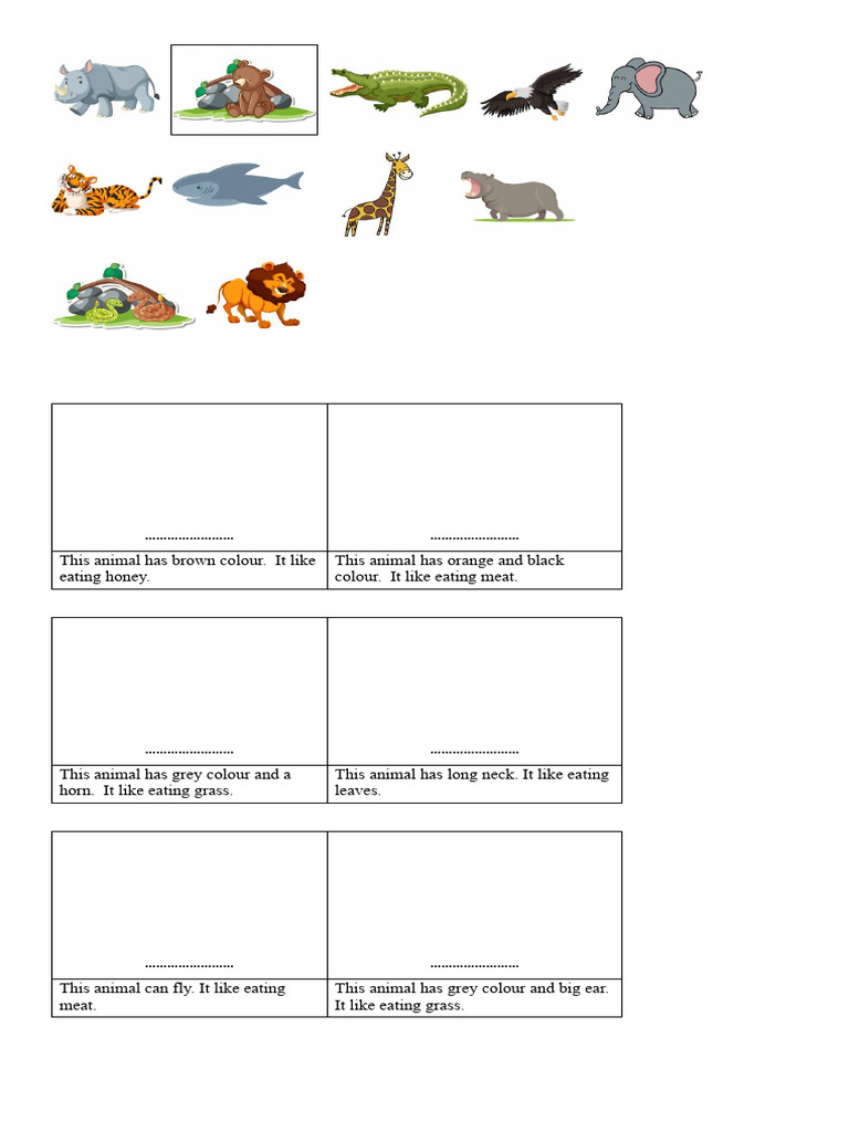 Cut and Paste Wild Animal 2nd Class 44 | PDF | Home & Garden