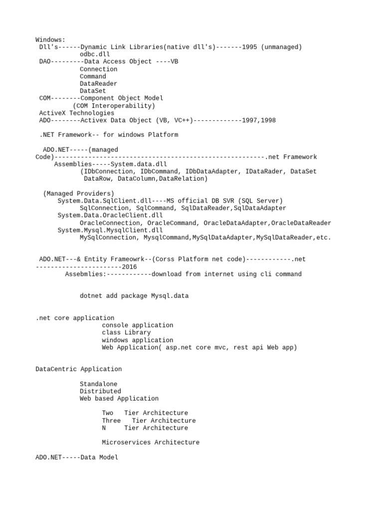 Connected Data Access | PDF | Entity Framework | My Sql