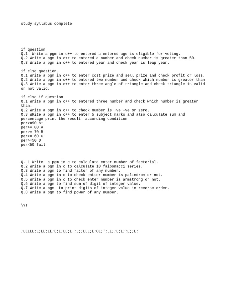 C++ and C Programming Exercises | PDF