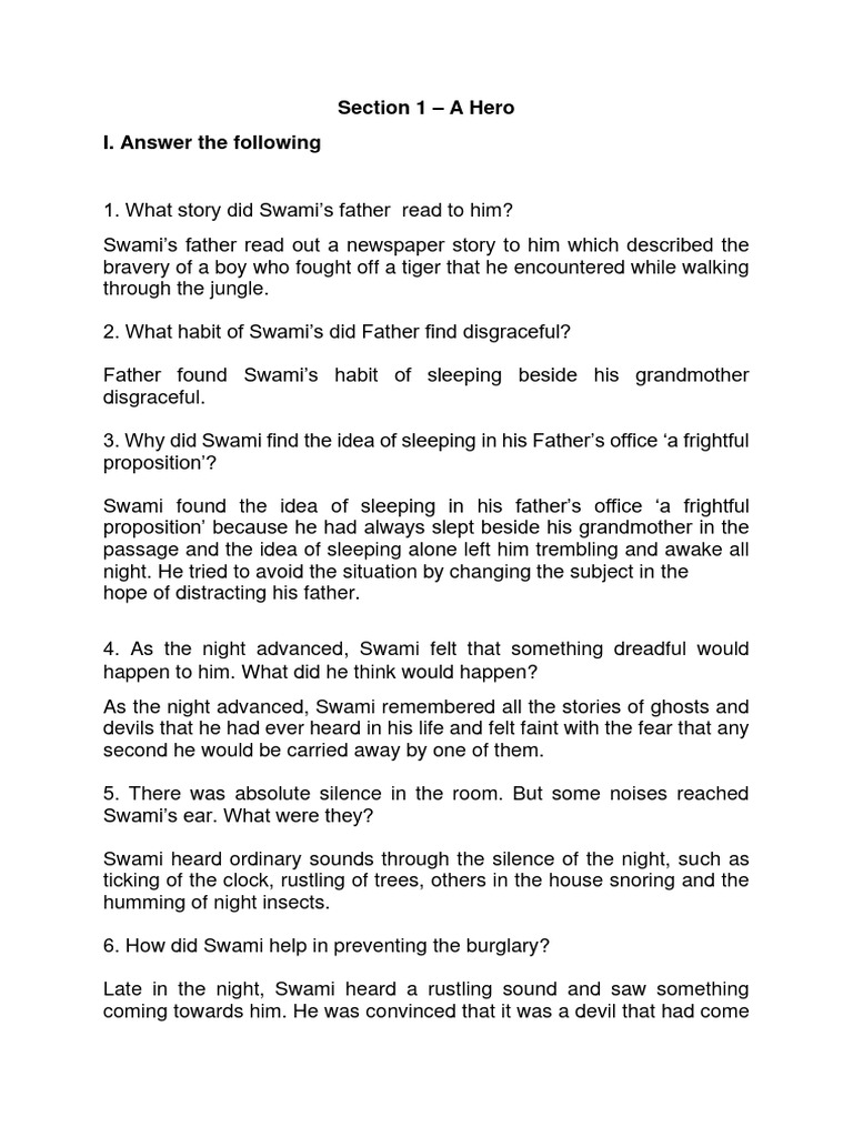 Section 1 A Hero Notes | PDF | General Fiction
