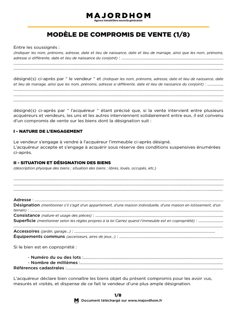 Modele De Compromis De Vente Gratuitnull