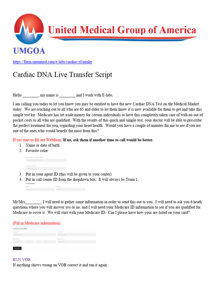 Cardiac DNA Live Transfer Script | PDF | Lifestyle