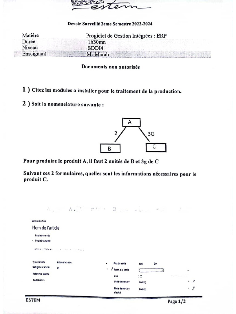 Devoirs 2eme Semestre | PDF