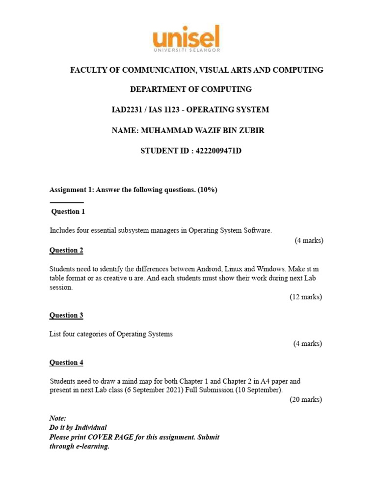 OS - ASSIGNMENT 1 | Download Free PDF | Operating System | Graphical ... OS - ASSIGNMENT 1 | Download Free PDF | Operating System | Graphical ...