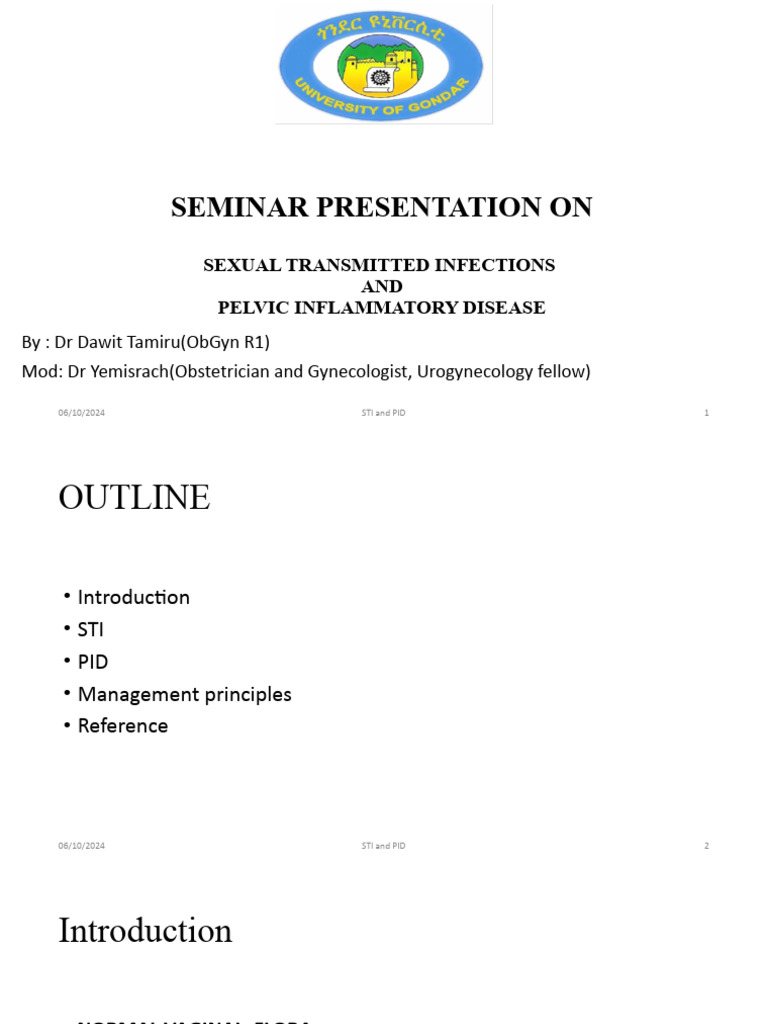 DR Dawit, STI and PID | PDF | Sexually Transmitted Infection | Mycoplasma