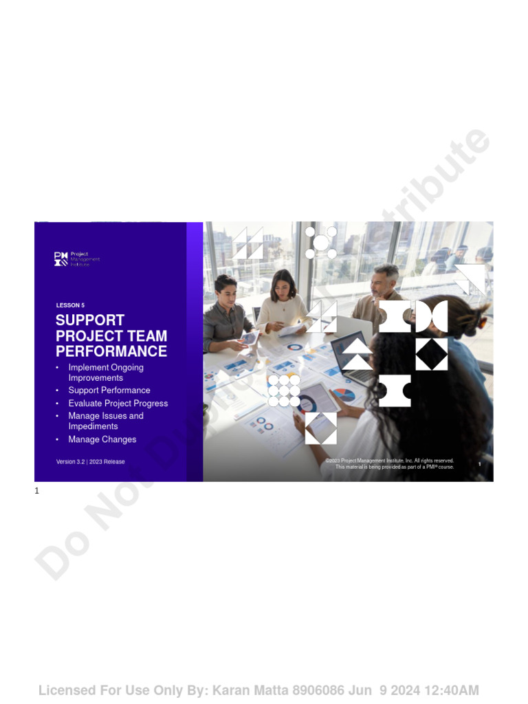 Lesson5 Support The Project | PDF | Scrum (Software Development) | Project Management