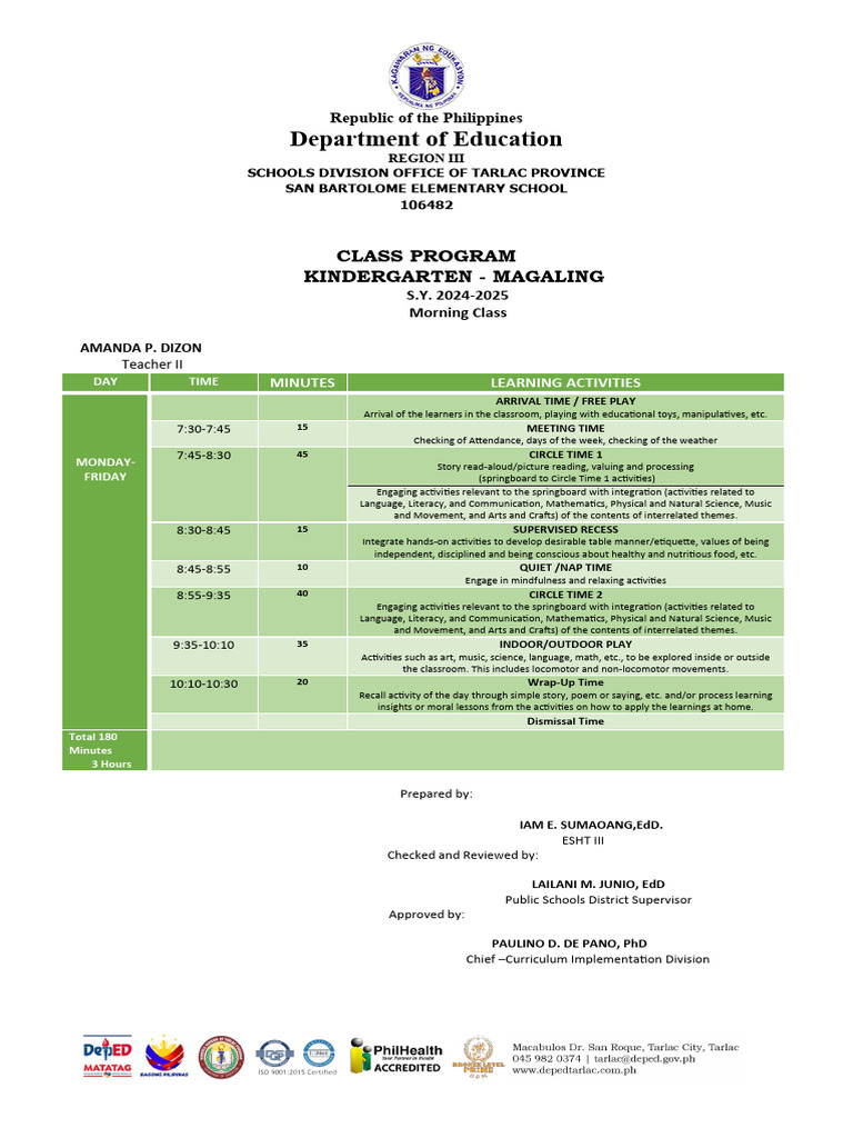 CLASS-PROGRAM_Kinder_Grade1_Grade4, GRADE 2 GRADE 3 | Download Free PDF | Teachers | Behavior ...