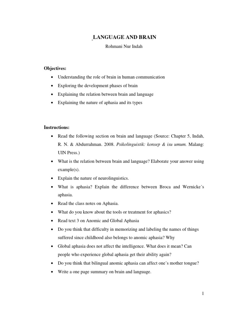 Language&Brain | PDF | Kajian Bahasa Asing | Sains & Matematika