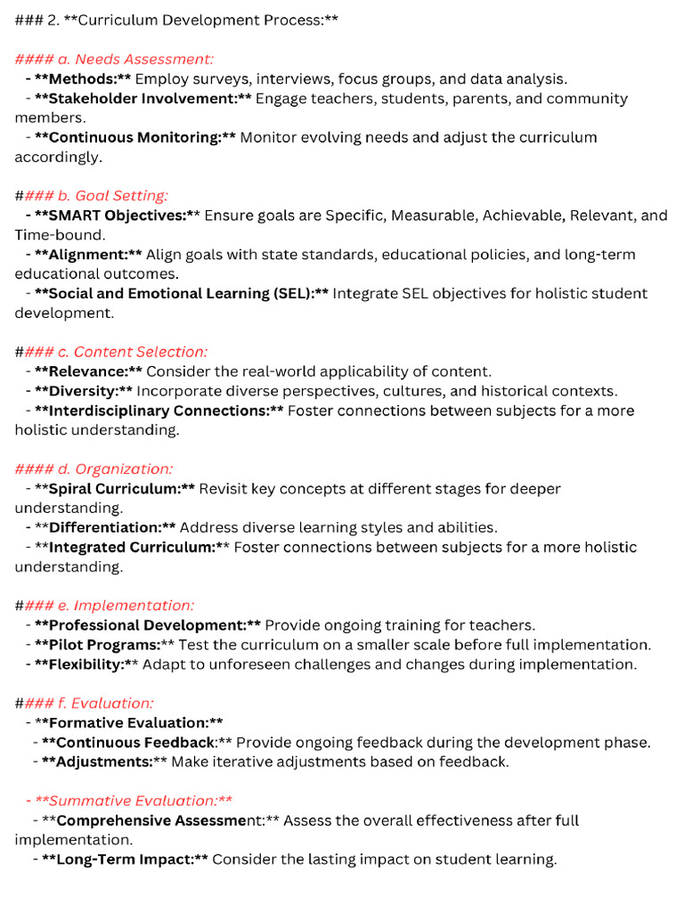 Curriculum Development Part 2 | PDF