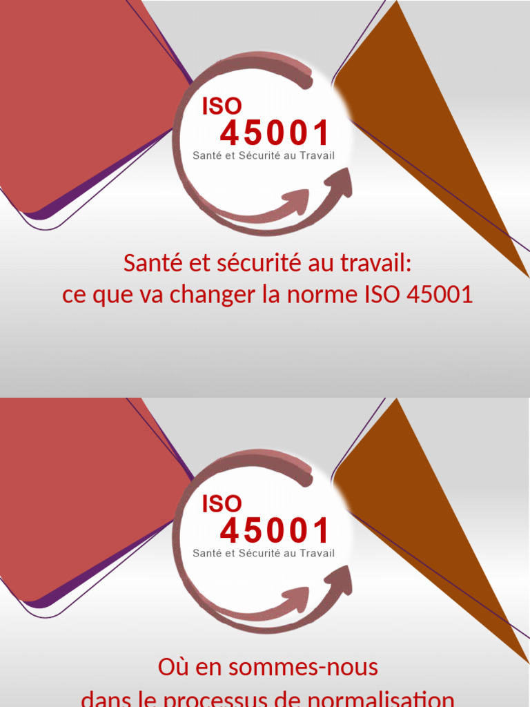 ISO 45001: Sécurité au Travail | PDF | Santé et sécurité au travail | Sécurité