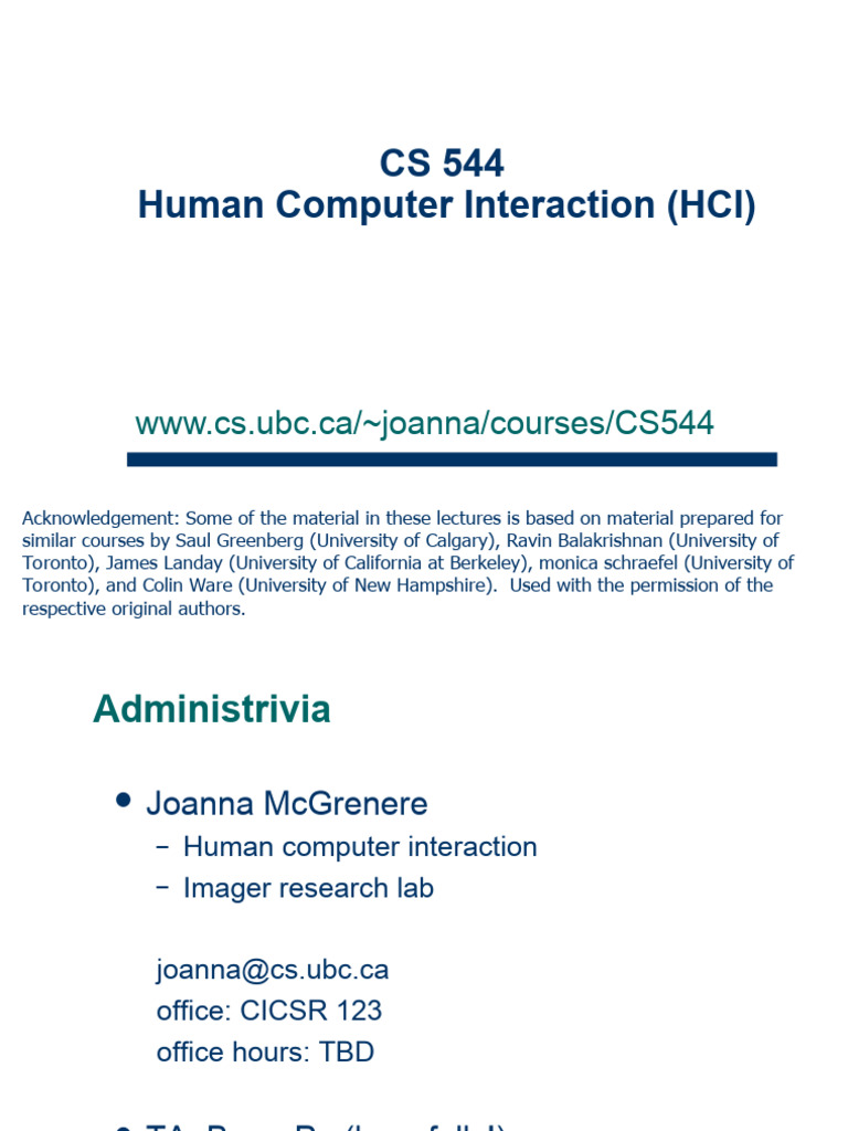 544 Introduction | Download Free PDF | Human–Computer Interaction | User Interface