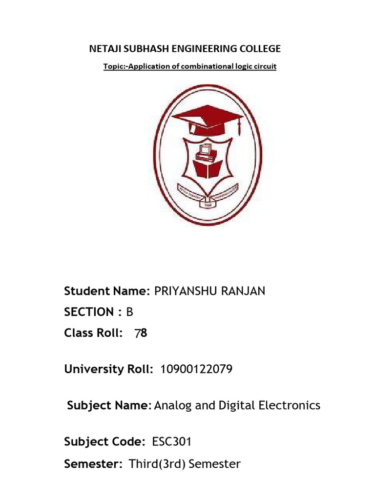 Priyanshu Ranjan - CSE | PDF | Electronic Circuits | Logic Gate