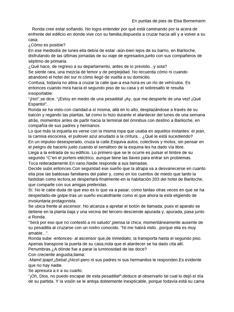 En Puntas de Pies de Elsa Bornemann | PDF | Arte | Poesía