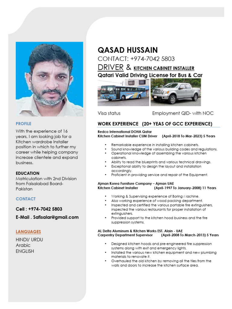 CV Qasad Hussain | Download Free PDF | Kitchen