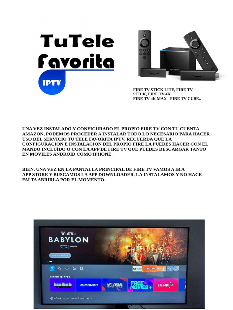 Guia Instalación Tu Tele Favorita 2023 Fire TV | PDF | Aplicación movil | Software móvil