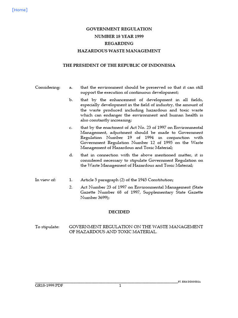 GR18 1999 | PDF | Waste | Waste Management