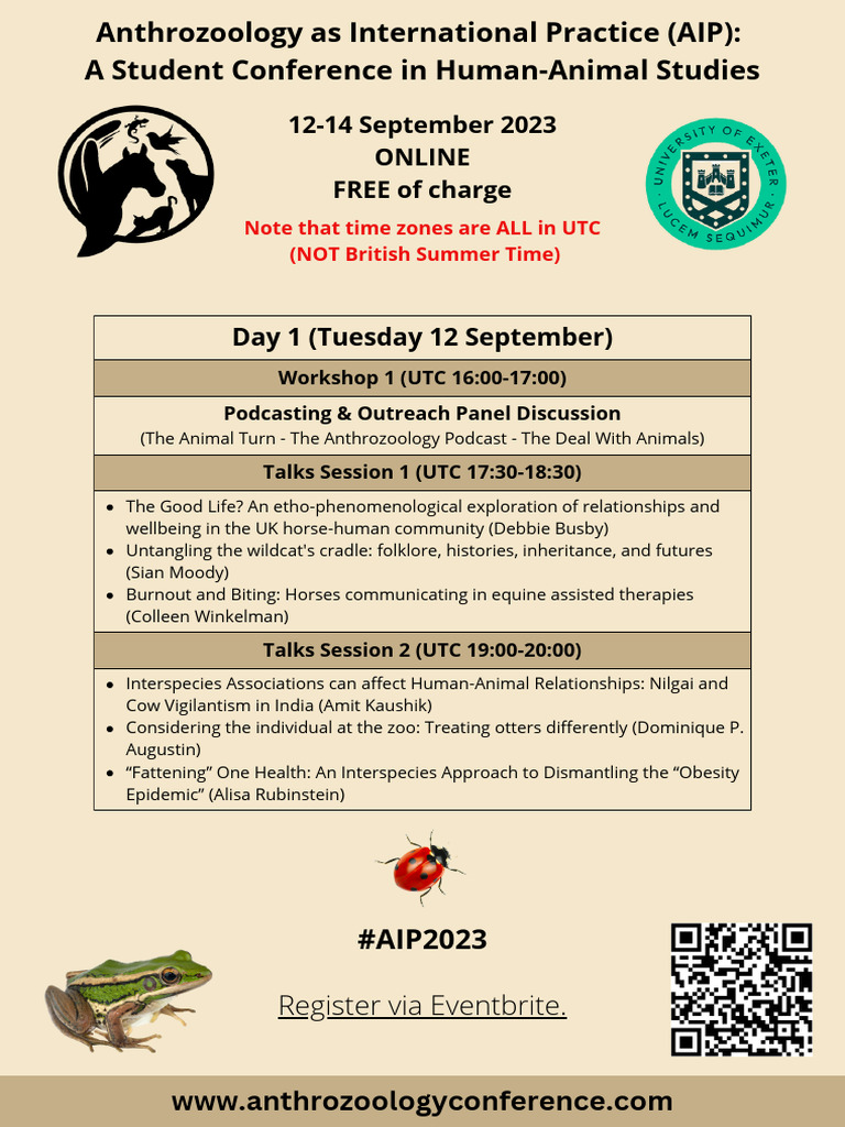 AIP 2023: Online Anthrozoology Conference | PDF | Animals And Humans
